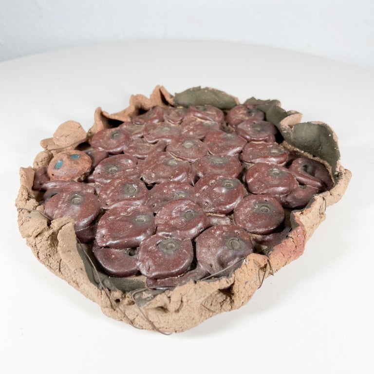 Modern Abstract Art Small Eye Sculptural Pottery For Sale at 1stDibs