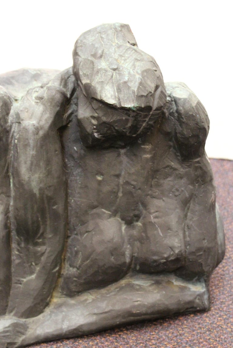 Modern Abstract Cast Bronze Female Sculpture For Sale at 1stDibs