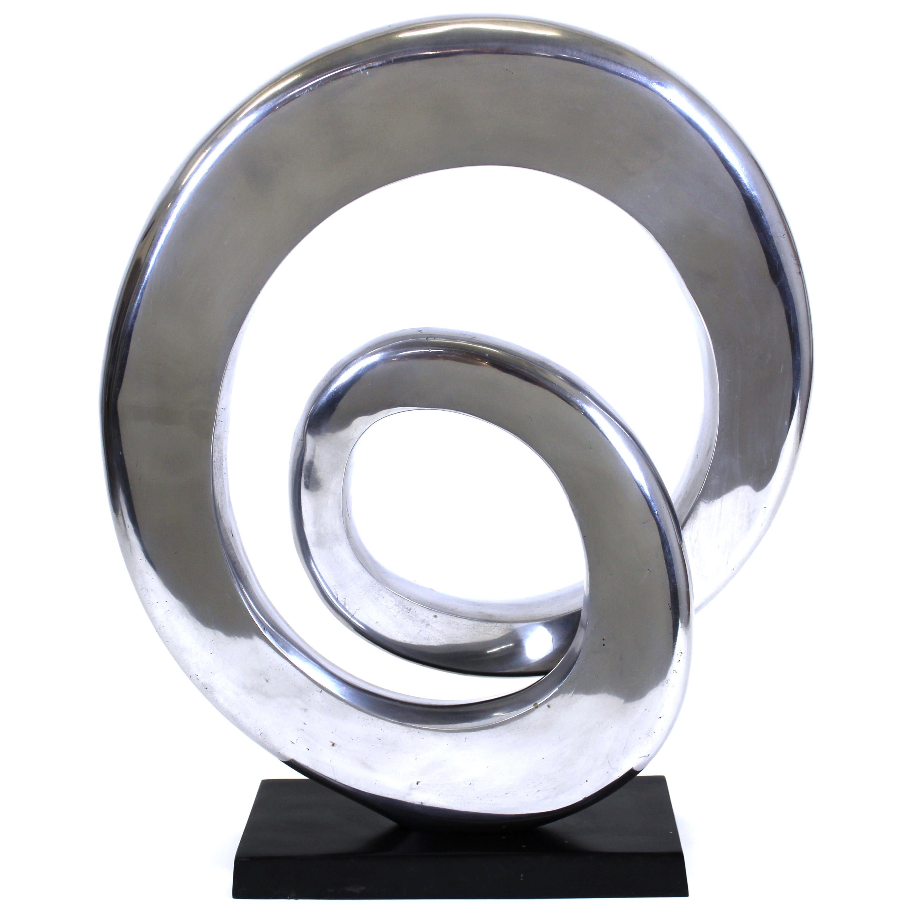 Modern Abstract Chrome Ribbon Sculpture at 1stDibs | chrome sculpture