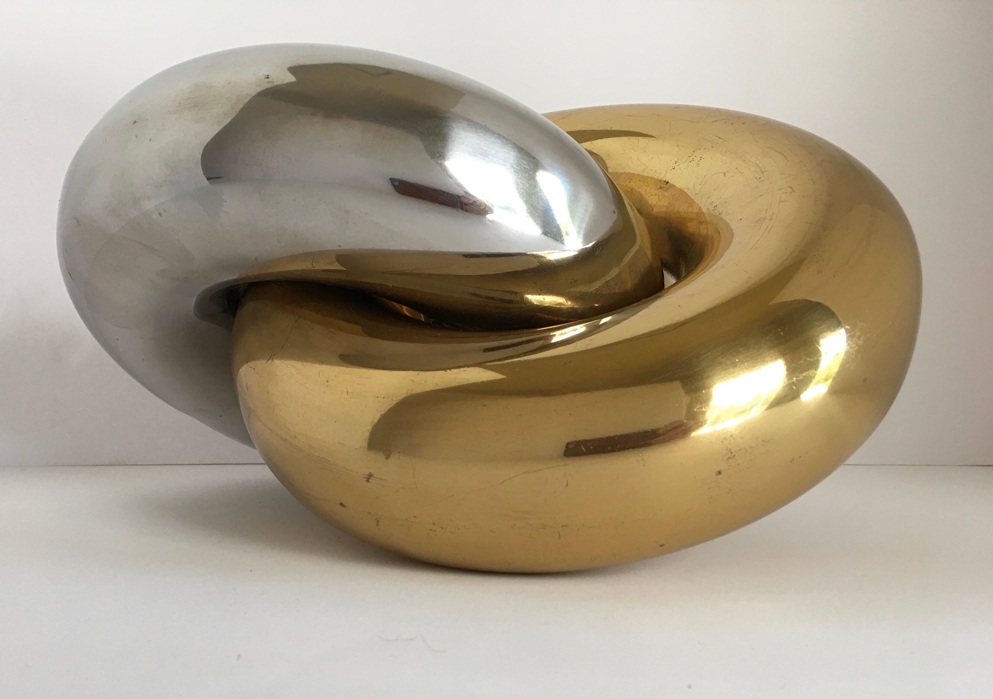 Modern Abstract form Mixed Metal Infinity Chain Link Sculpture at 1stDibs