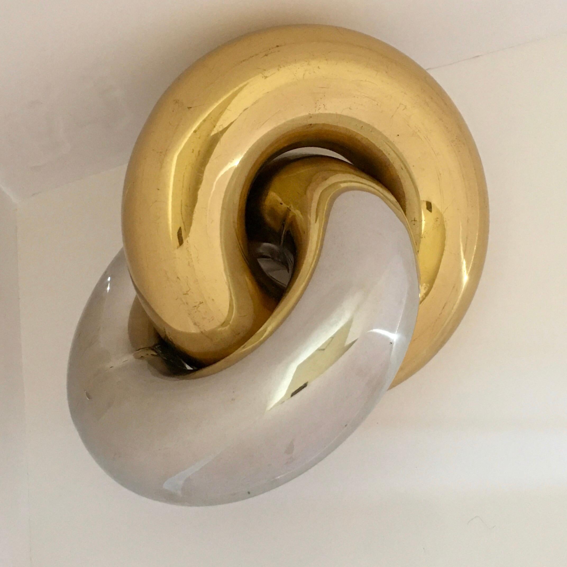 Modern Abstract form Mixed Metal Infinity Chain Link Sculpture at 1stDibs