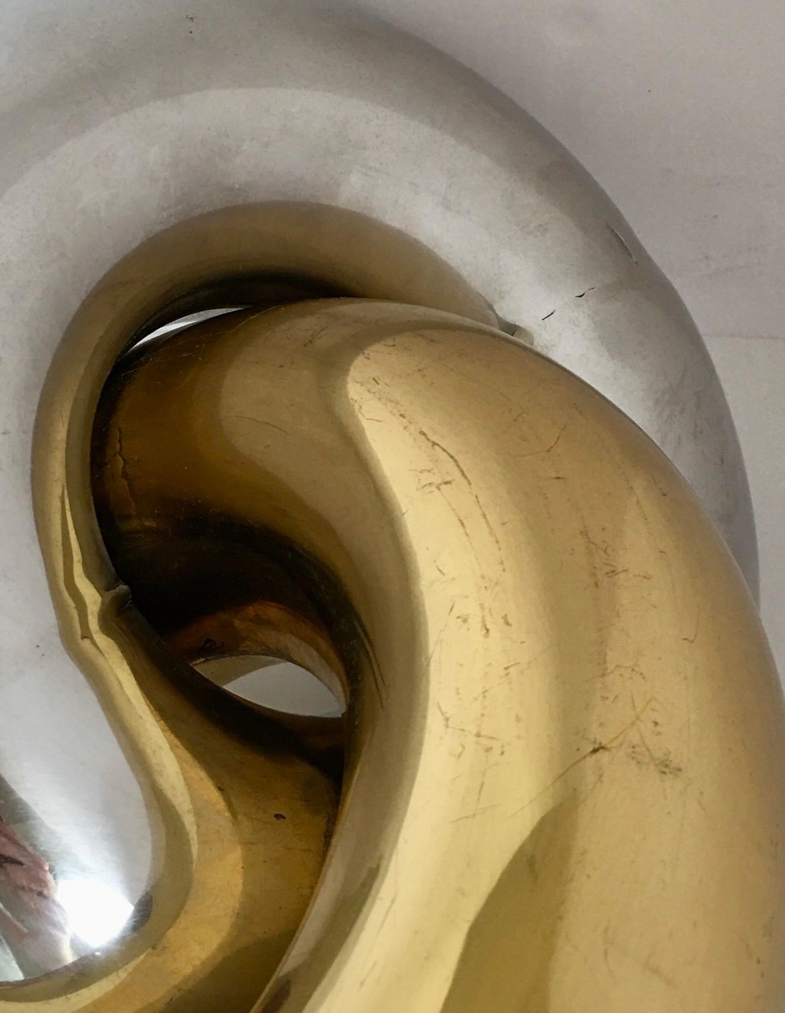 Modern Abstract form Mixed Metal Infinity Chain Link Sculpture at 1stDibs