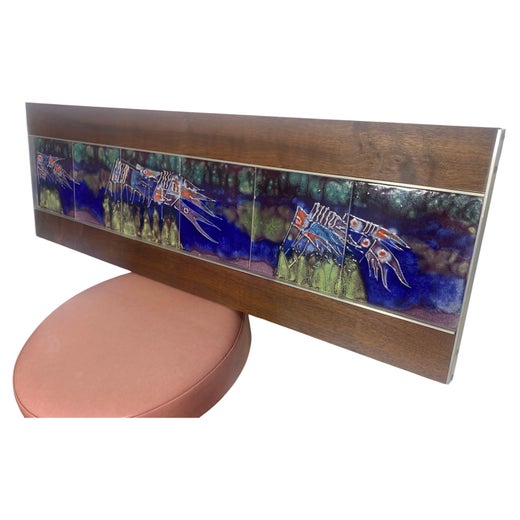 Vintage Set of 4 Harris G Strong Framed Ceramic Hand Finished Tiles ...