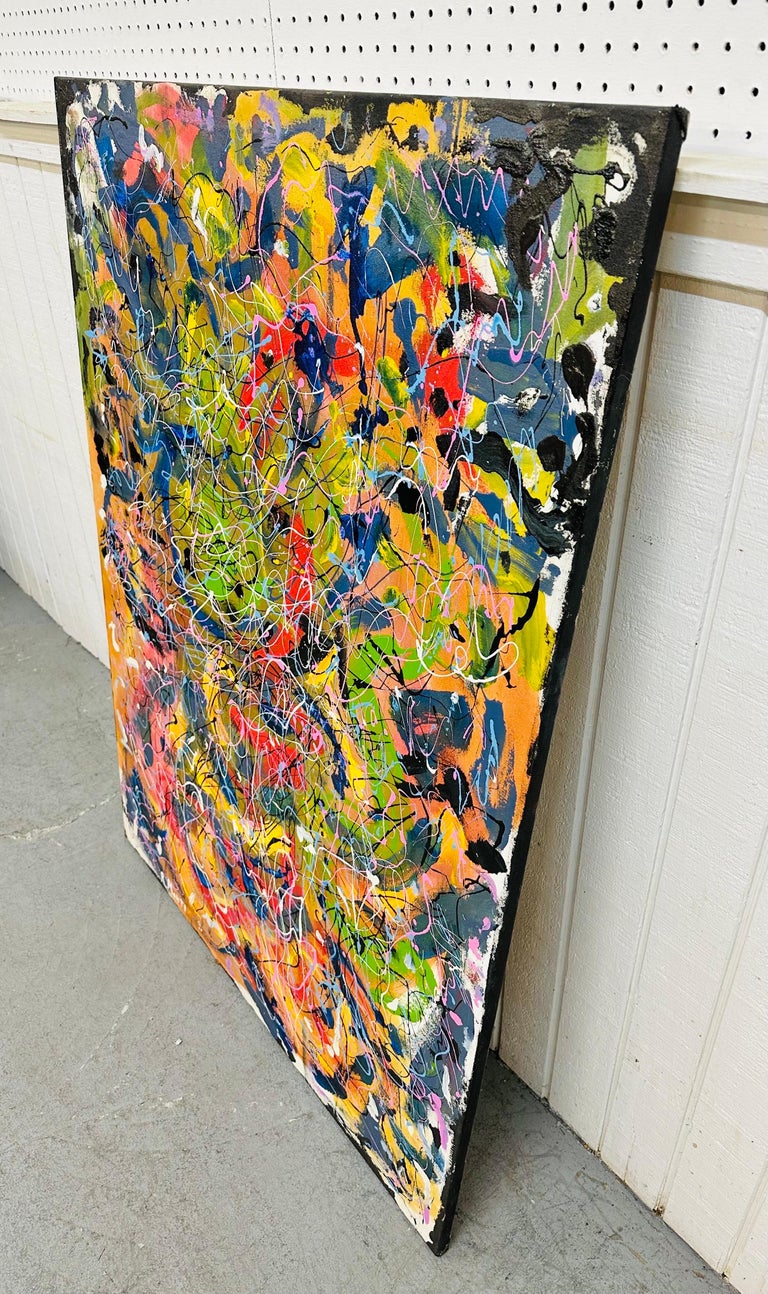 Modern Abstract Painting Signed R. Monti For Sale at 1stDibs