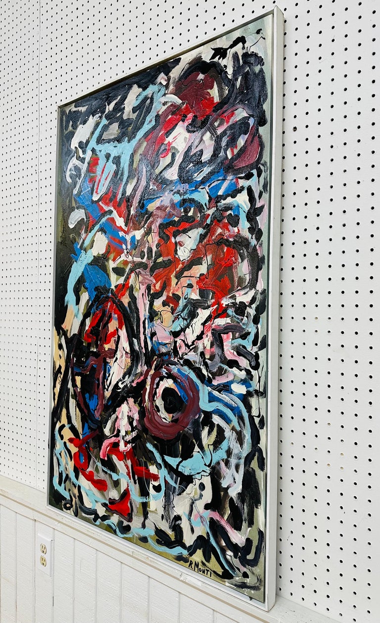 Modern Abstract Painting Signed R. Monti For Sale at 1stDibs