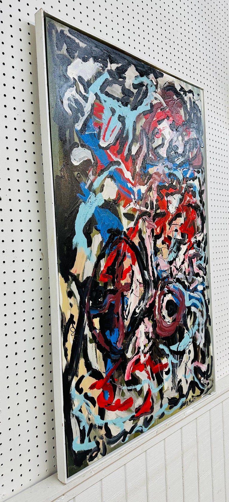 Modern Abstract Painting Signed R. Monti For Sale at 1stDibs