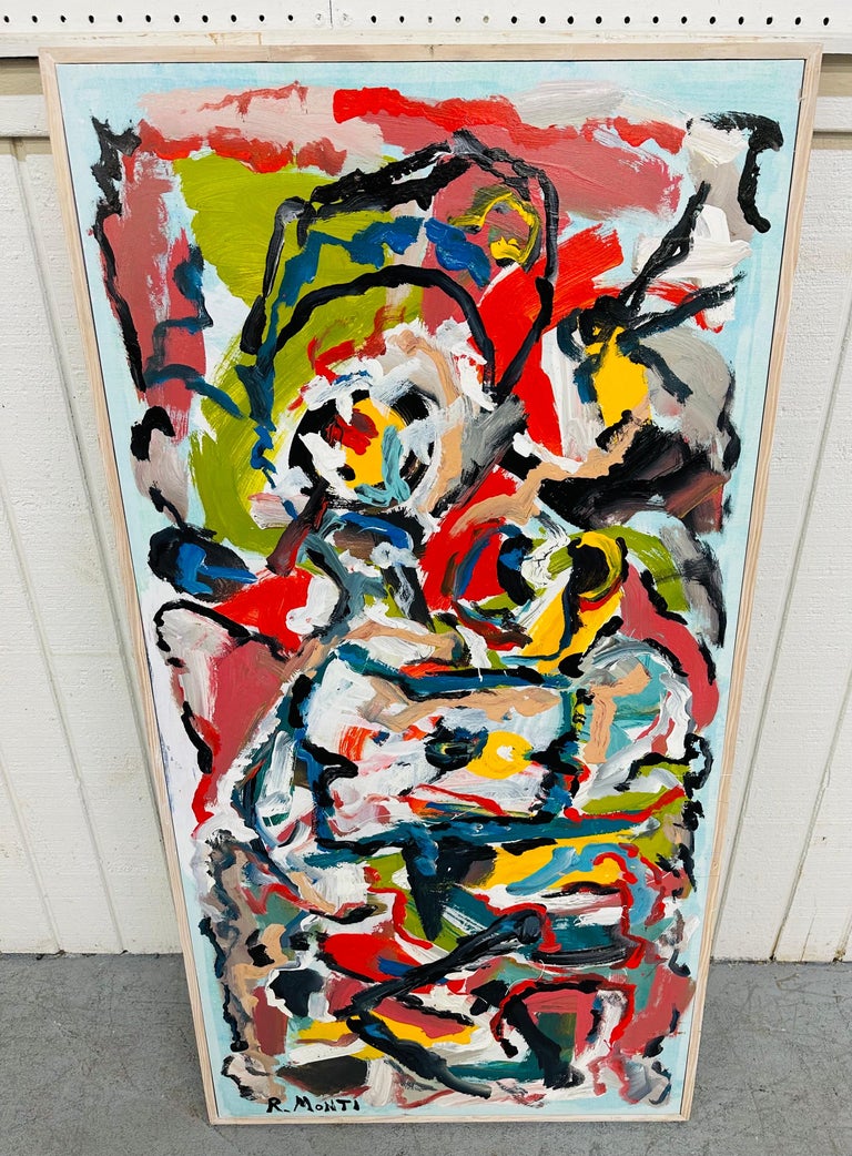 Modern Abstract Painting Signed R. Monti For Sale at 1stDibs