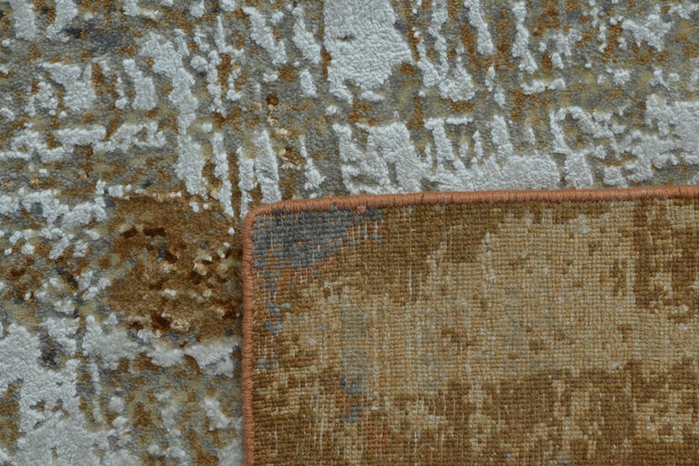 Modern Abstract Rug with Beige Brown and White All-Over Pattern by Rug ...