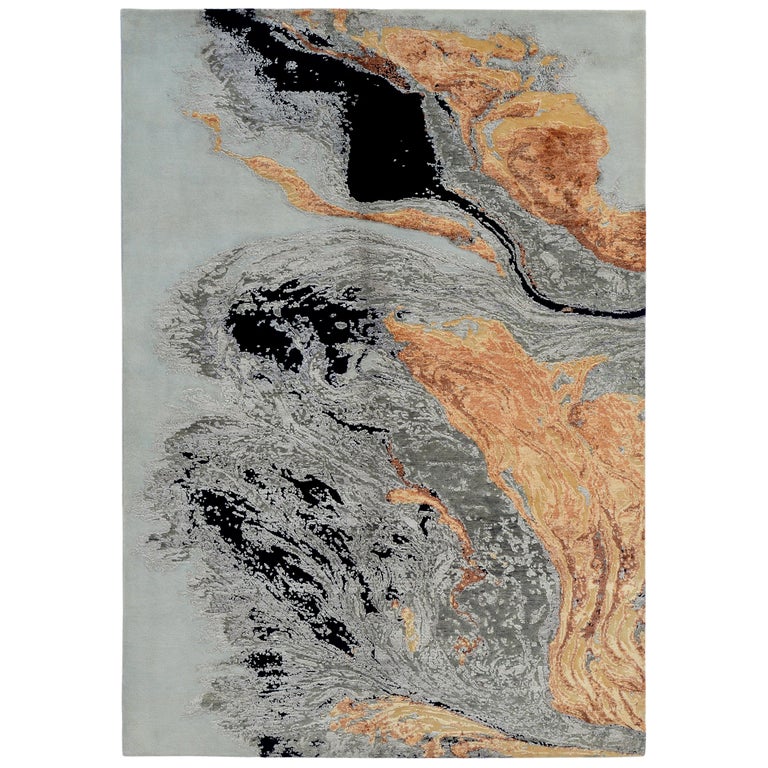 Modern Abstract Rug with Gray and Beige Brown All-Over Pattern by Rug ...