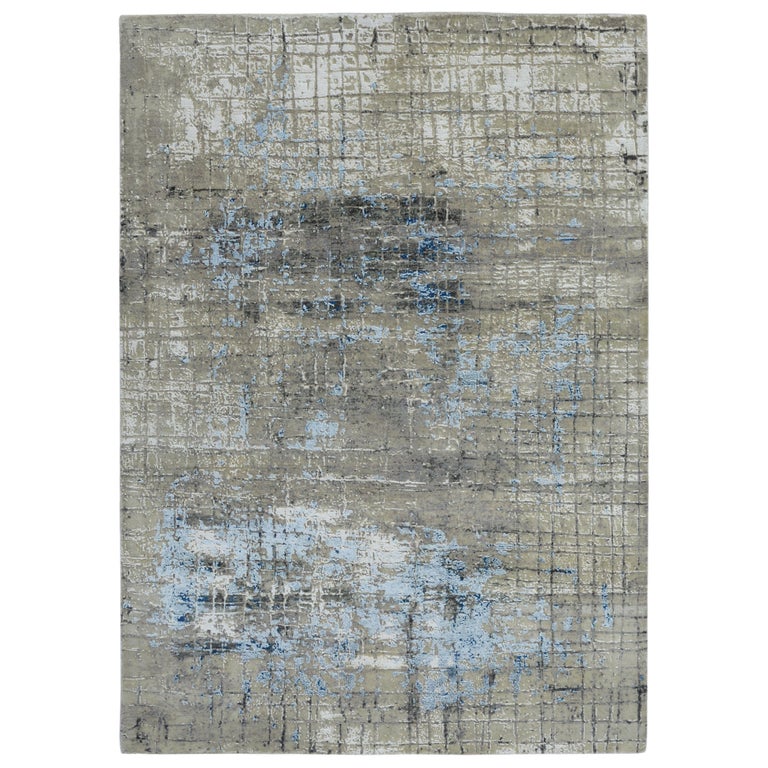 Modern Abstract Rug with Gray and Blue All-Over Pattern by Rug and ...