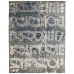 Modern Abstract Circle Rug in Blue and Beige All-Over Pattern by Rug ...