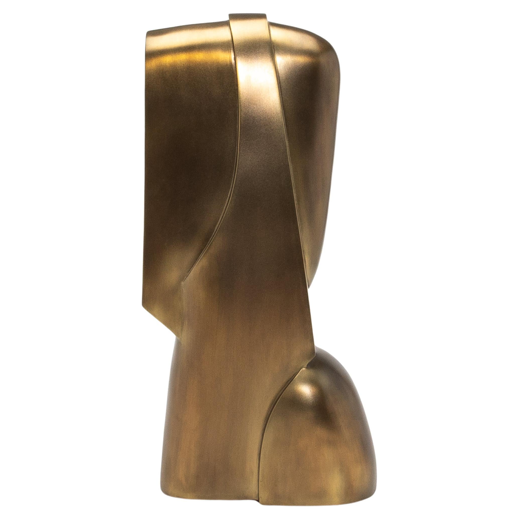 Modern Abstract Sculpture in Bronze Patina Brass by Patrick Coard Paris ...