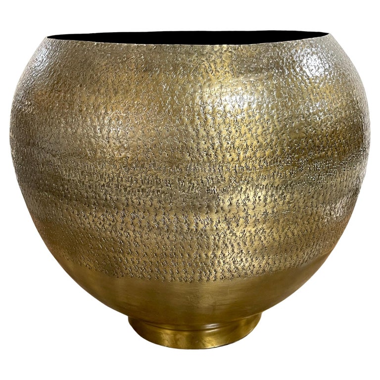 Modern Acid Washed Chased Sculptural Bronze Jardiniere /Planter For ...