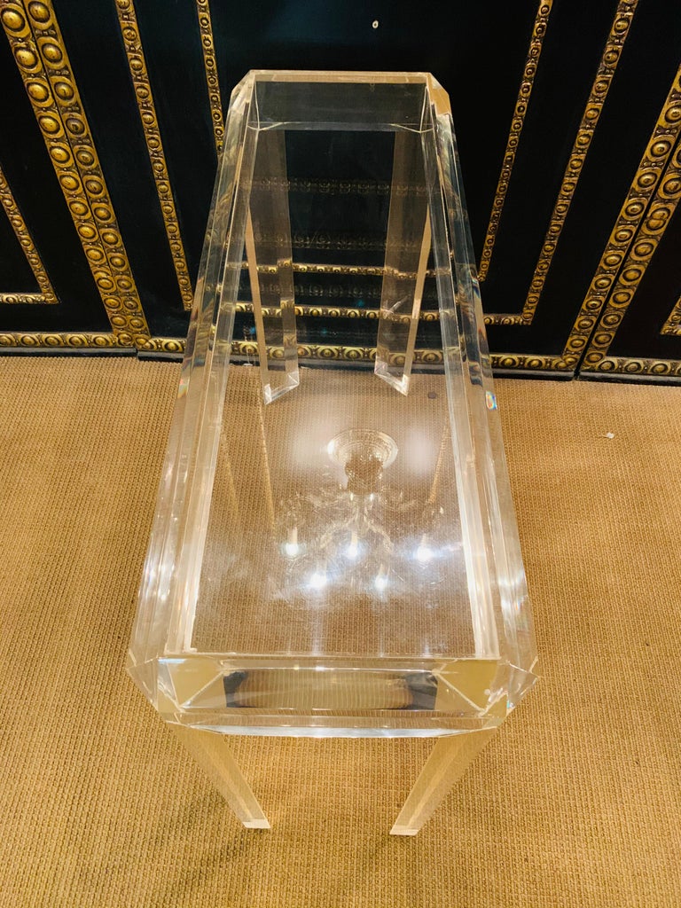 Modern Acrylic Console with 4 High Legs New York Style For Sale at 1stDibs