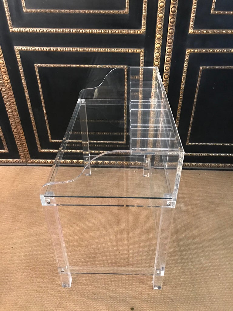 Modern Acrylic Desk with Top with 4 Legs For Sale at 1stDibs