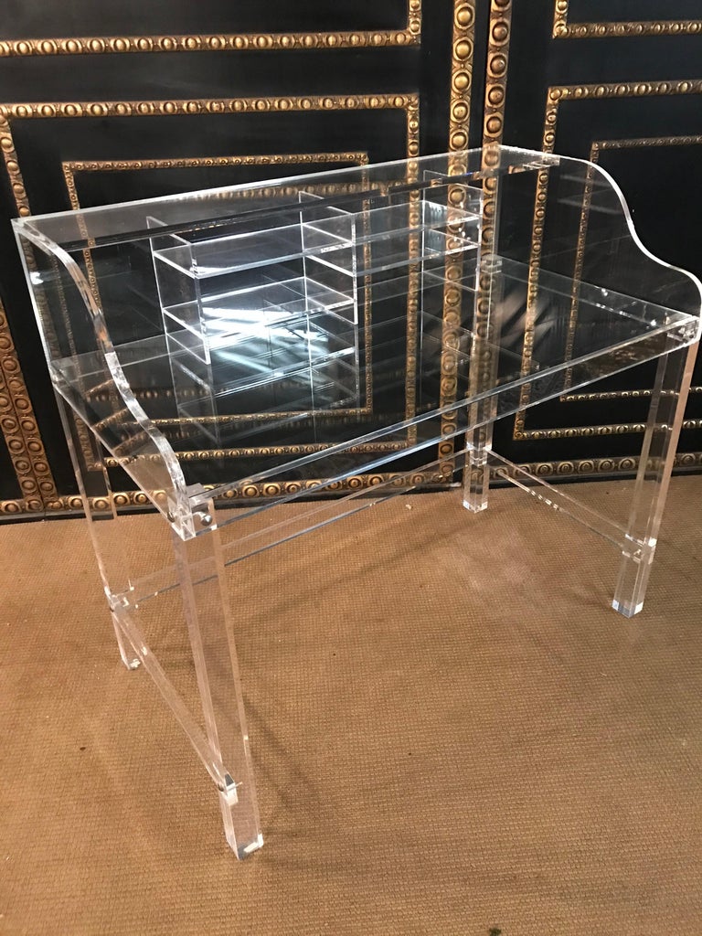 Modern Acrylic Desk with Top with 4 Legs For Sale at 1stDibs