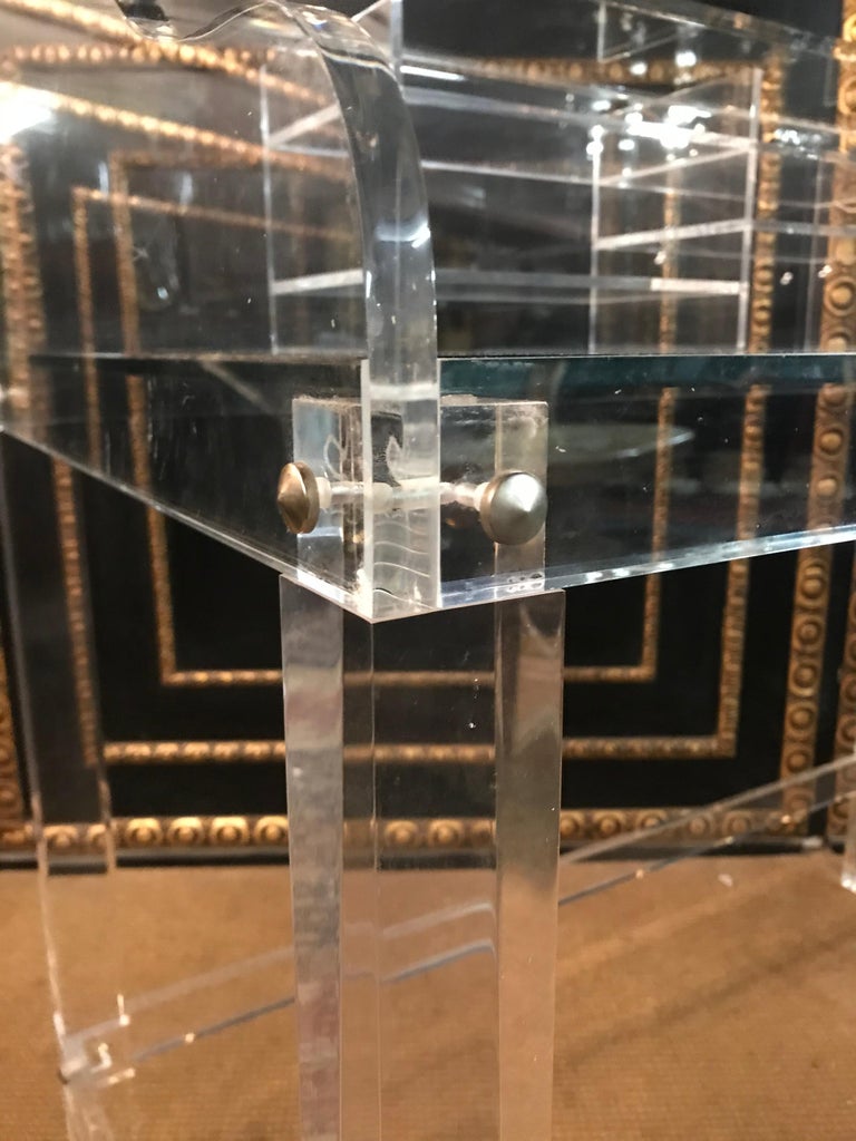 Modern Acrylic Desk with Top with 4 Legs For Sale at 1stDibs