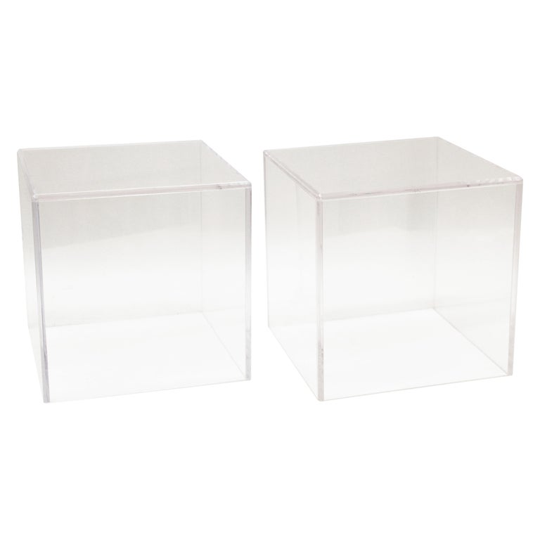 Modern Acrylic Display Pedestal Cubes or Side Tables at 1stDibs ...