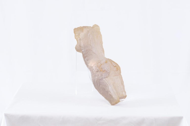 Modern Acrylic Nude Female Torso Sculpture 16" For Sale at 1stDibs