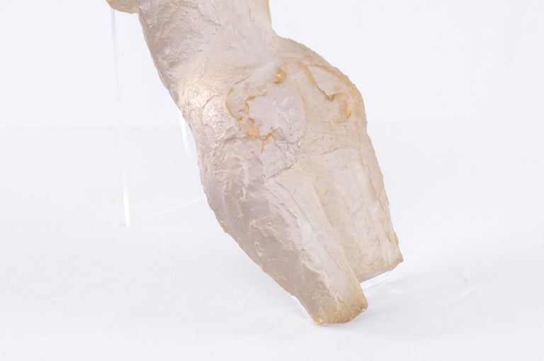Modern Acrylic Nude Female Torso Sculpture 16" For Sale at 1stDibs