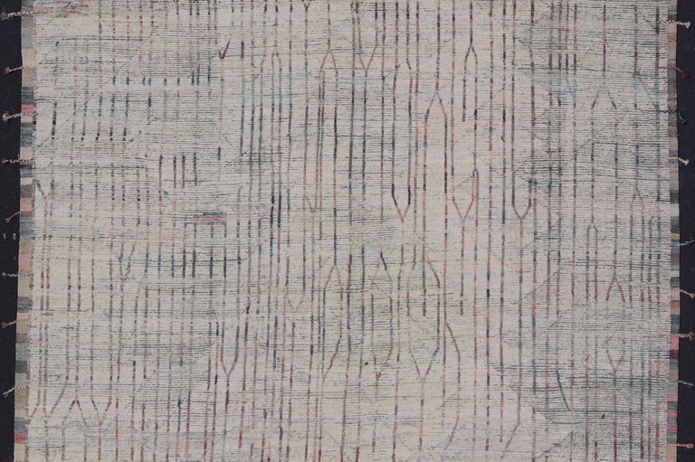 Modern Afghanistan Rug in Neutral Tones with Subdued Design with Pops ...