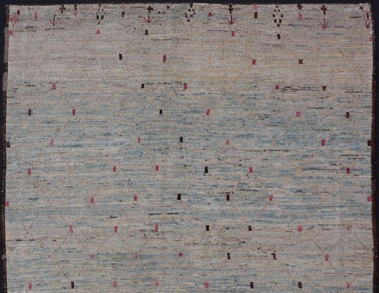 Modern Afghanistan Rug with All-Over Modern Pattern For Sale at 1stDibs