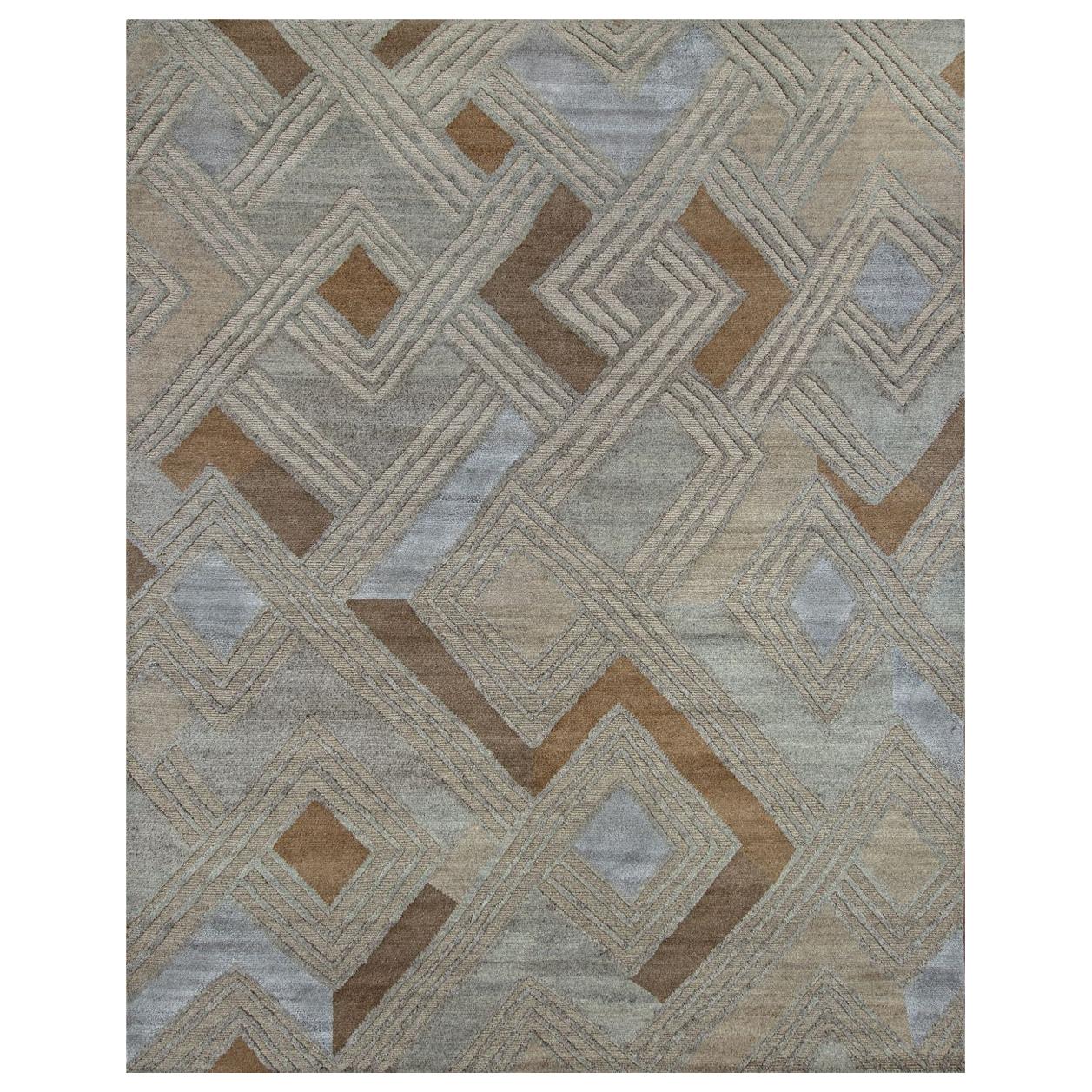 Silk Embroidery North African Flat Weave Vintage Rug with Diamond ...