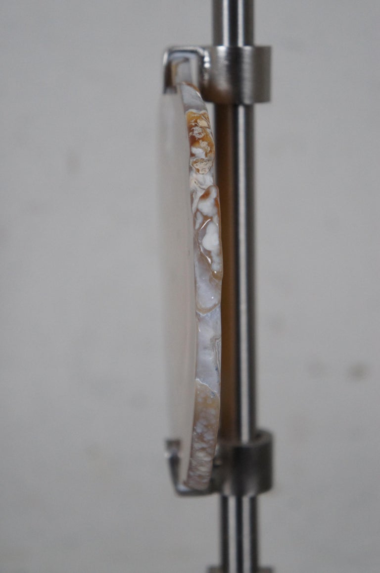 Modern Agate Slice Geode and Steel Table Lamp Natural Rock Specimen ...