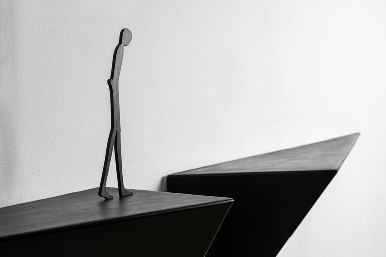 Modern Alex Pinna for Dilmos Shelf Suspended Console Patinated Waxed ...