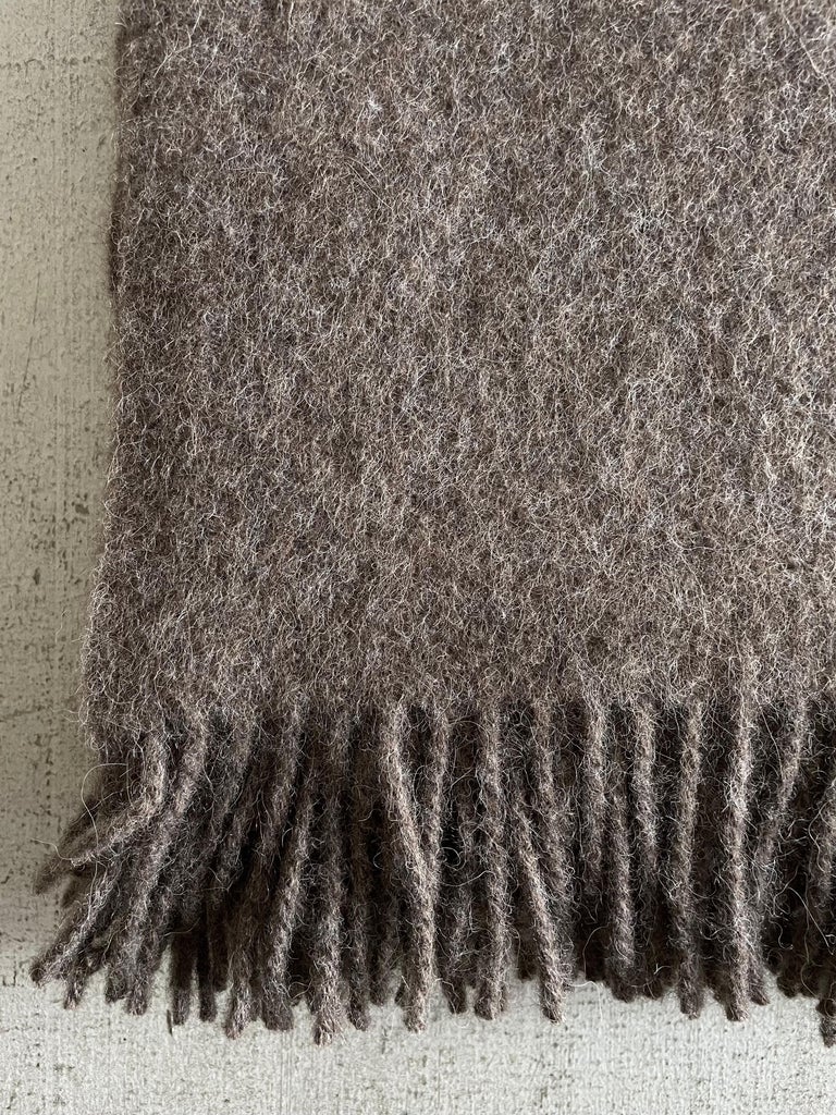 Modern Alpaca and Wool Throw in Earthy Mushroom at 1stDibs