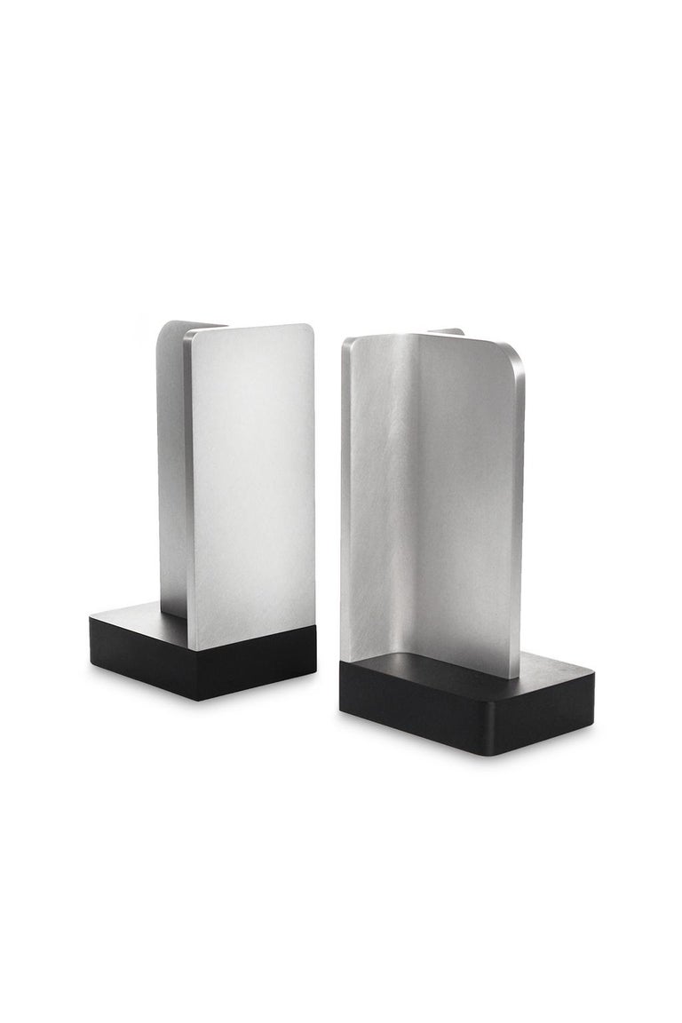 Modern Aluminum Sculptural Bookends For Sale at 1stDibs