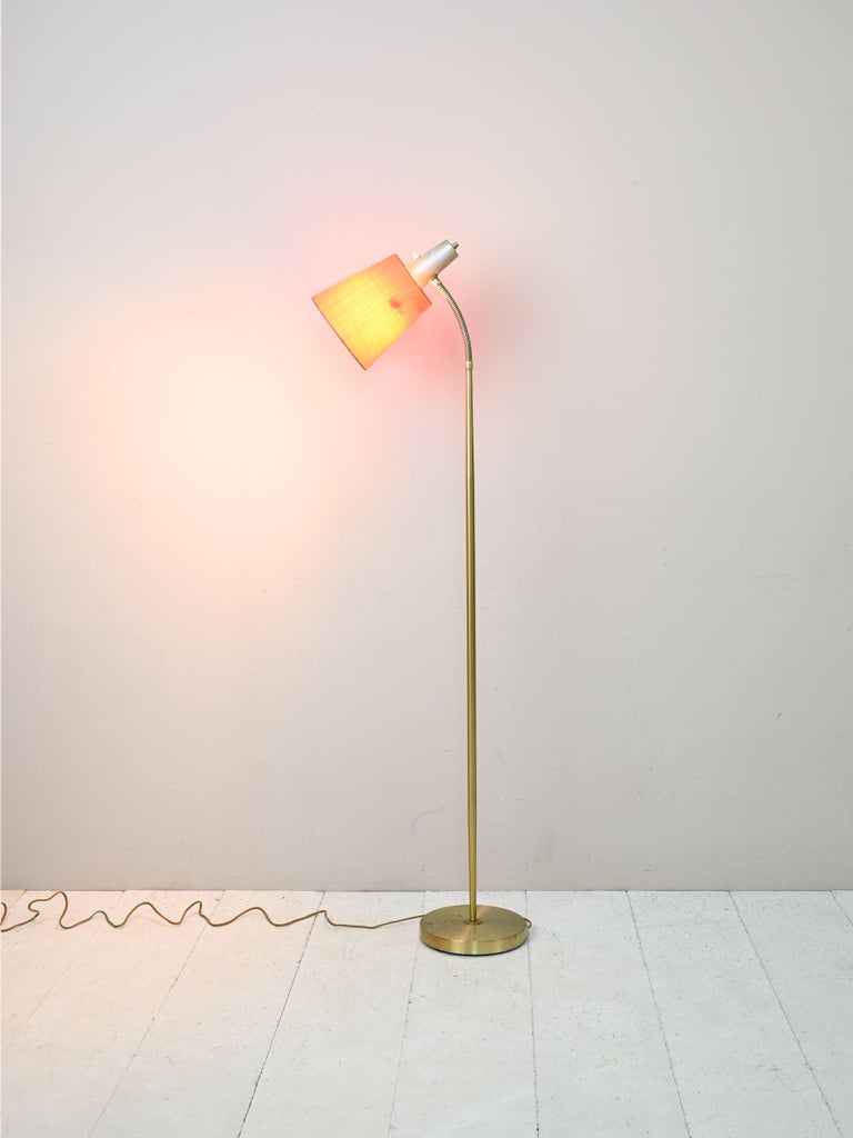 Modern Antique Floor Lamp with Gold Base For Sale at 1stDibs