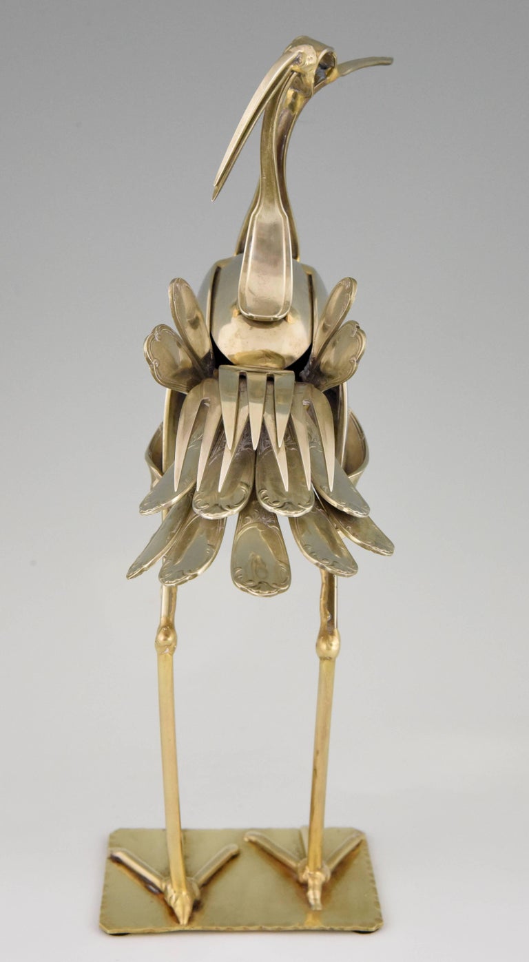 Modern Art Cutlery Sculpture of a Bird by Gerard Bouvier, France, 1998 ...