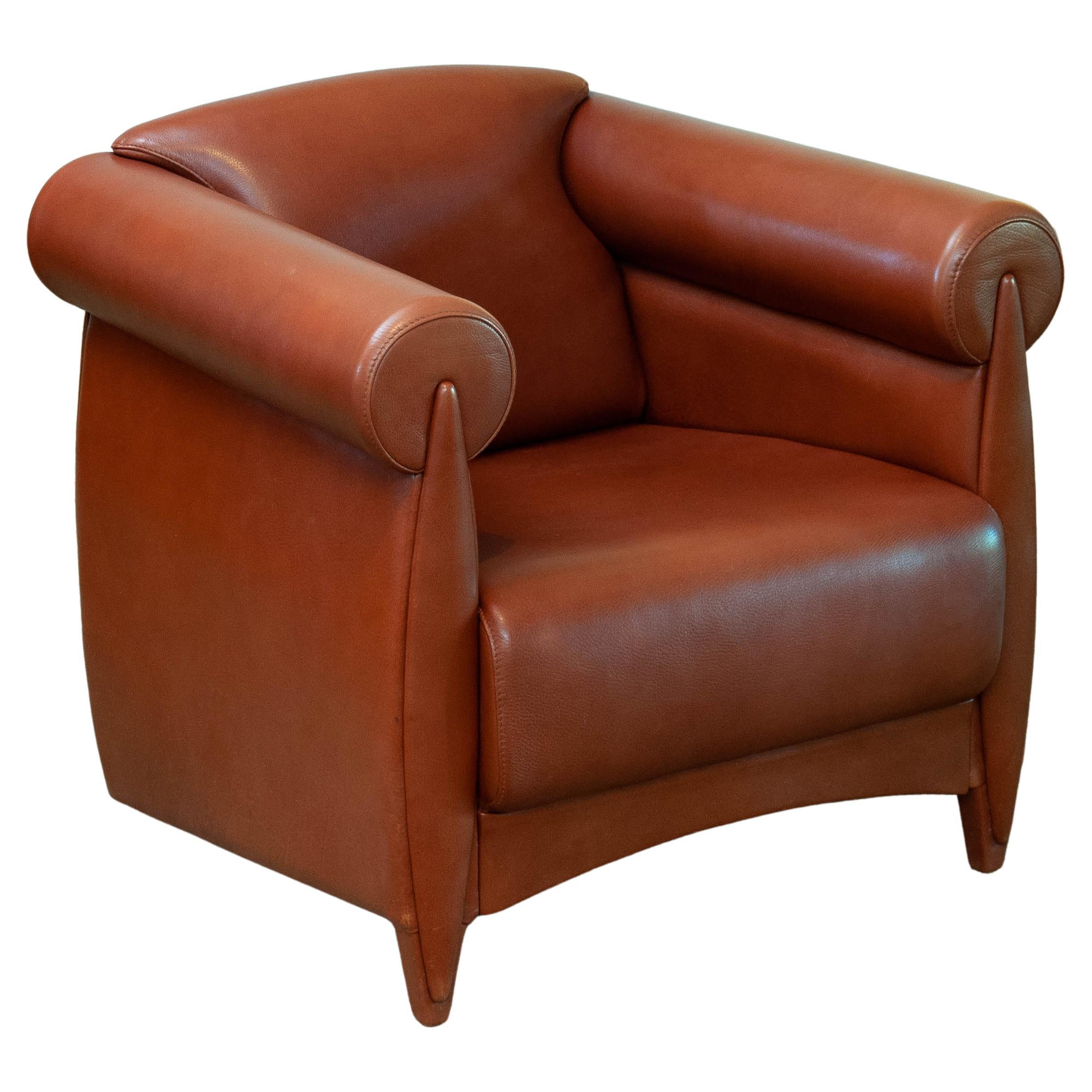 French Art Deco Leather Club Chair at 1stDibs