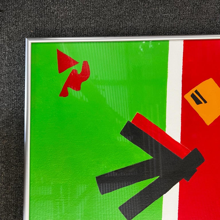 Abstract Modern Art Geometric Lithograph Signed M Hall 09 For Sale at ...