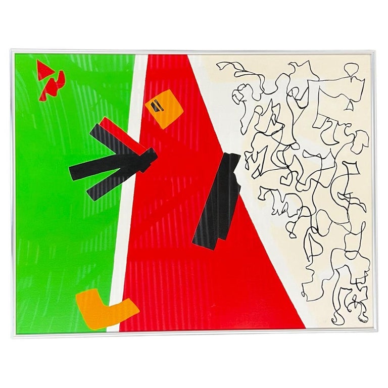 Abstract Modern Art Geometric Lithograph Signed M Hall 09 For Sale at ...