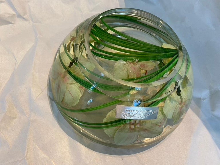 Modern Art Glass Bowl Inlaid Orchards For Sale at 1stDibs