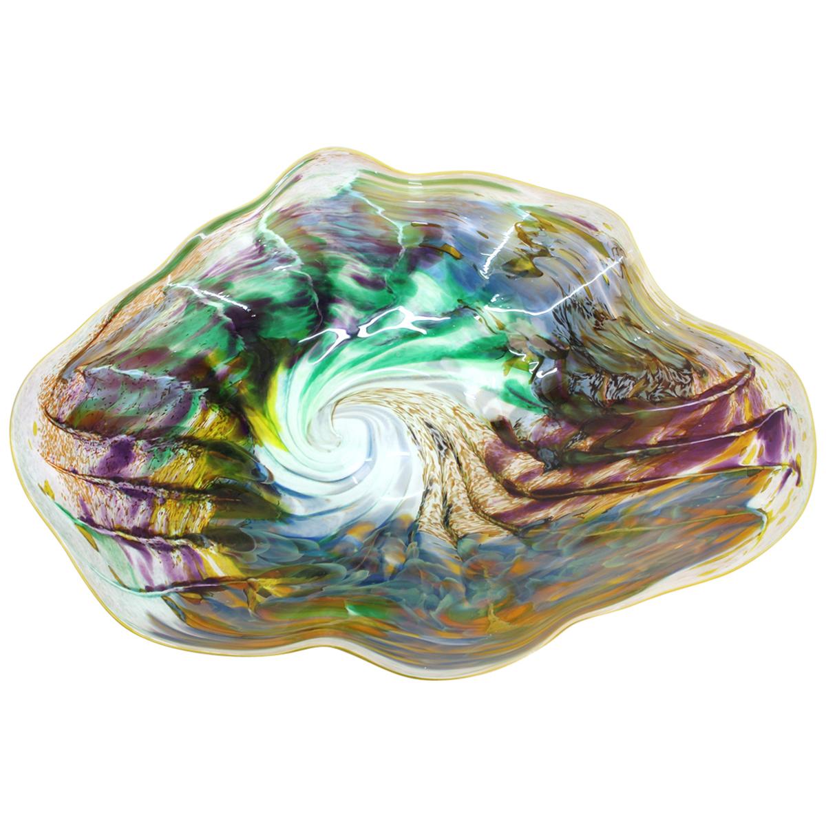 Modern Art Glass Studio Multicolored Swirl Bowl at 1stDibs