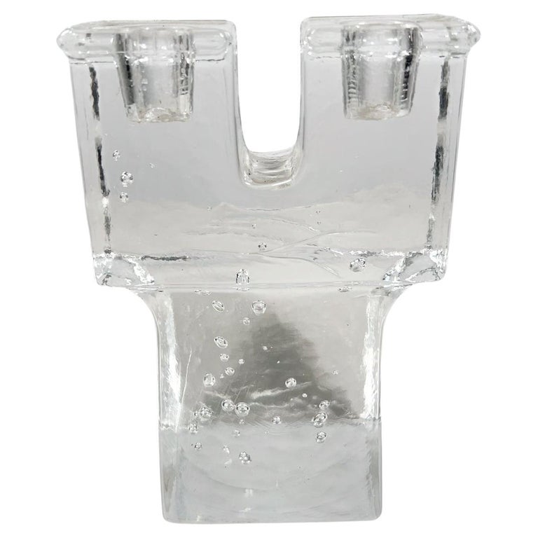 Modern Art Glass Tower Dual Candle Holder Mikasa Walther West Germany ...