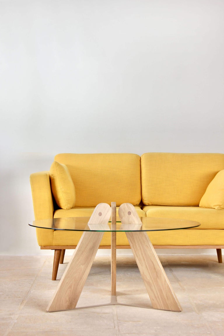 Modern Ash Wood and Glass Coffee Table, Designed by Alto Duo, Made in ...