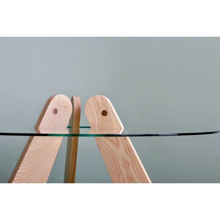 Modern Ash Wood and Glass Coffee Table, Designed by Alto Duo, Made in ...