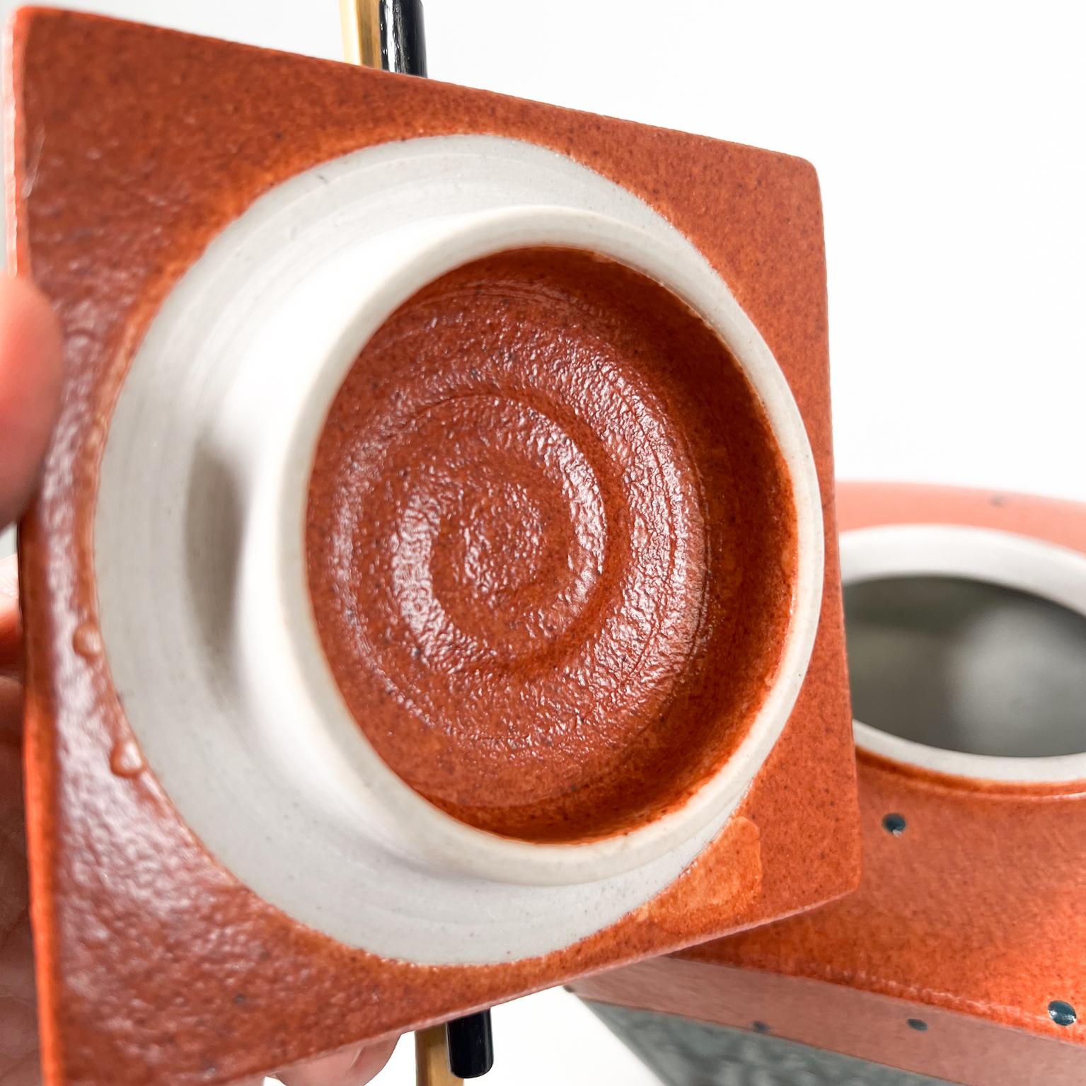 Modern Asian Art Pottery Stylized Red Jar Vessel Container For Sale at ...