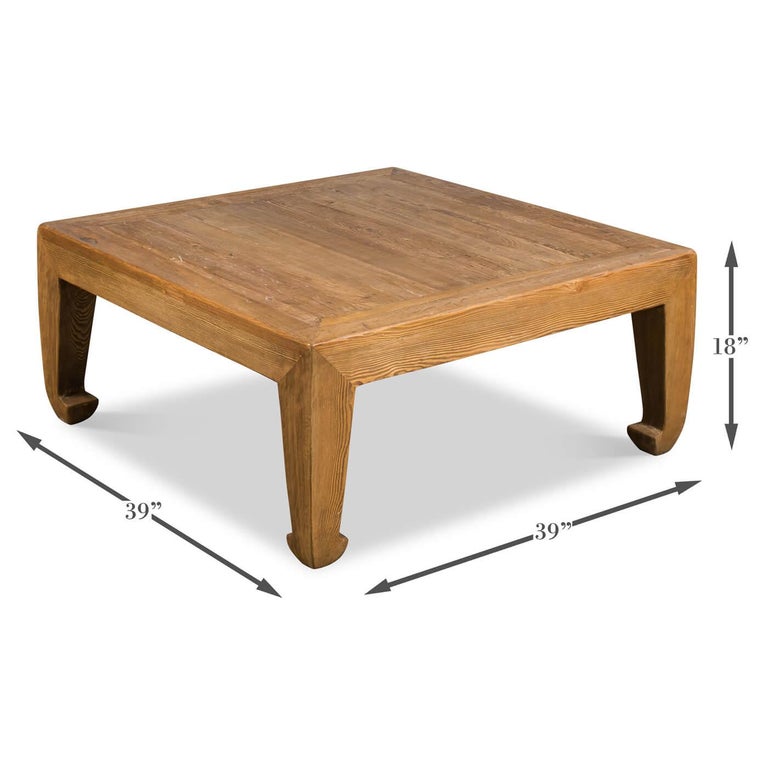 Modern Asian-Style Square Coffee Table For Sale at 1stDibs