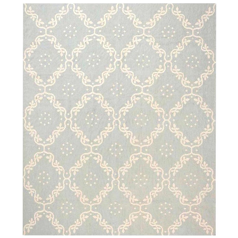 Modern Aubusson Design Blue, White Rug by Doris Leslie Blau For Sale at ...
