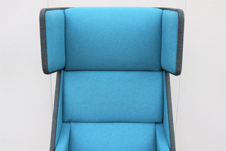 Modern Axel Enthoven for BuzziSpace Blue BuzziMe Swivel Lounge Chair and Ottoman For Sale at 1stDibs