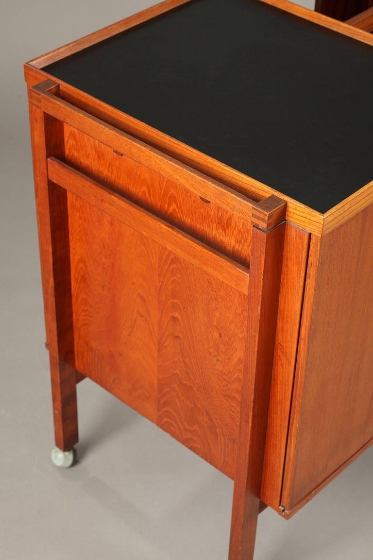 Modern Bar Cart in Veneered Teak Designed by Niels Erik Glasdam Jensen ...