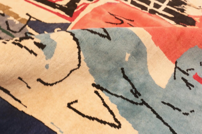 Modern Basquiat Inspired Art Rug. 8 ft 4 in x 10 ft at 1stDibs