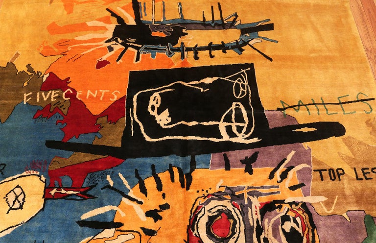 Modern Basquiat Inspired Art Rug. Size: 6 ft. 9 in x 9 ft. 9 in at 1stDibs