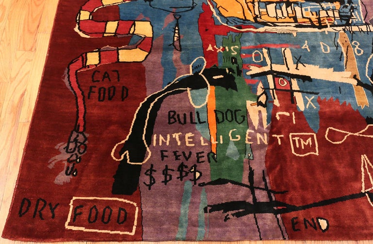 Modern Basquiat Inspired Art Rug. Size: 6 ft. 9 in x 9 ft. 9 in at 1stDibs