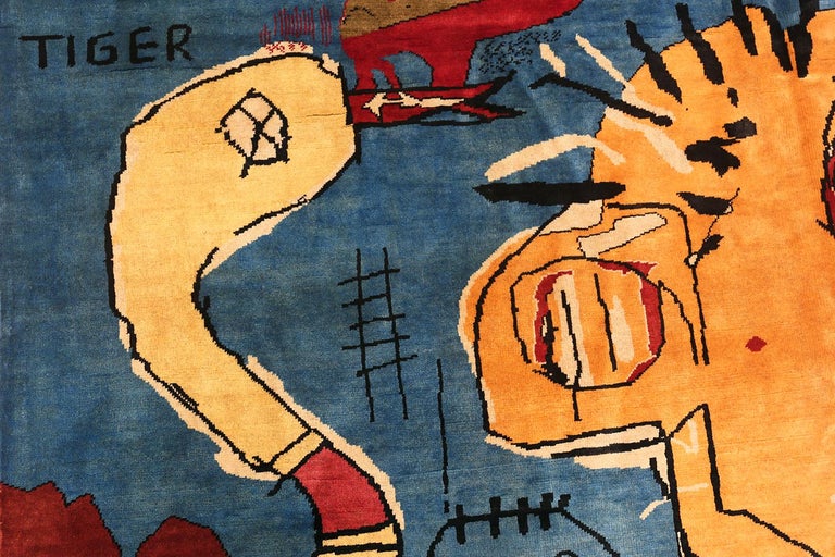 Modern Basquiat Inspired Art Rug. Size: 6 ft. 9 in x 9 ft. 9 in at 1stDibs